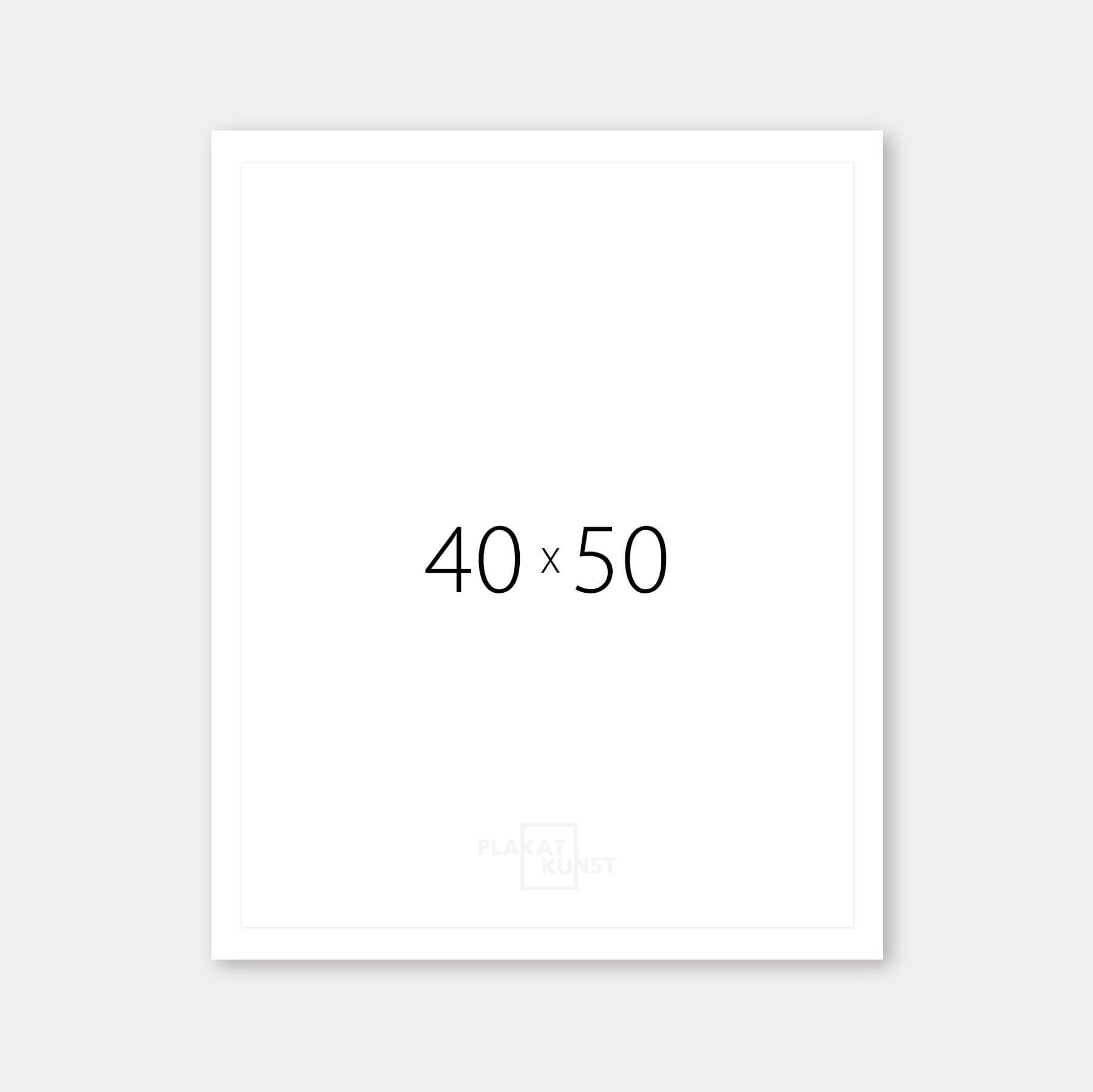 White wood picture frame - Wide - 40×50 cm | PlakatKunst.com