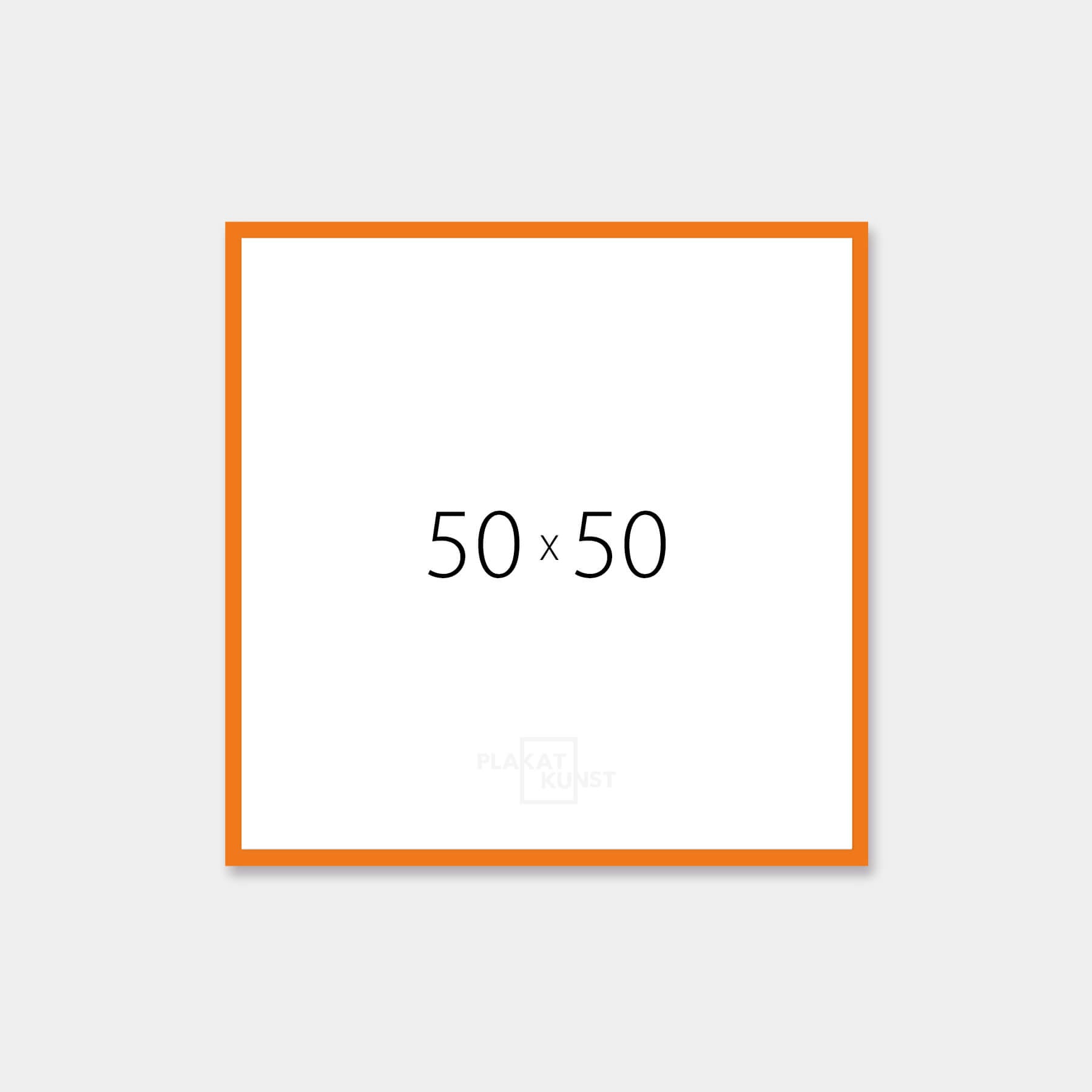 Orange glossy 50x50 wooden picture frame | PlakatKunst.com