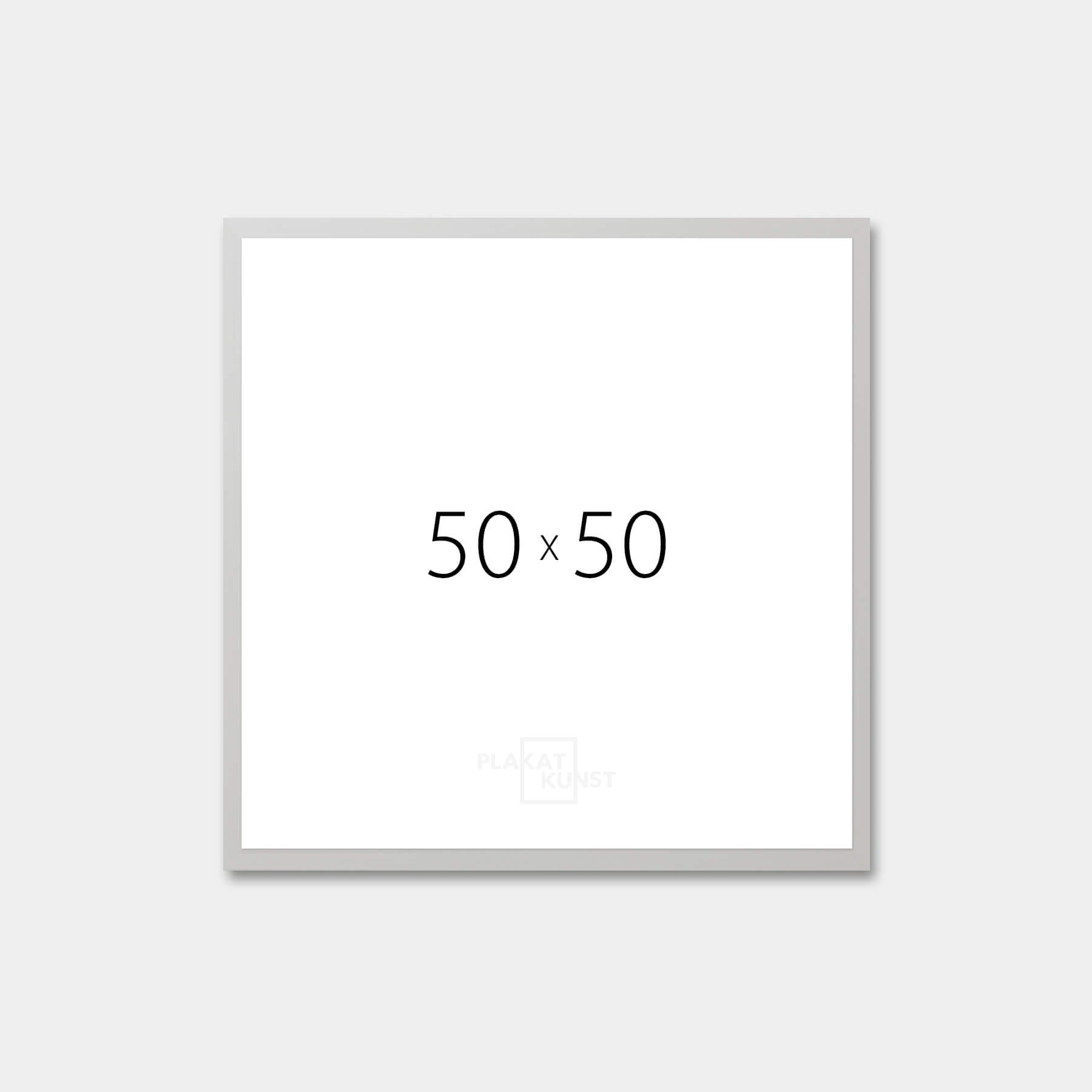 50x50 silver wooden picture frame - Narrow | PlakatKunst.com