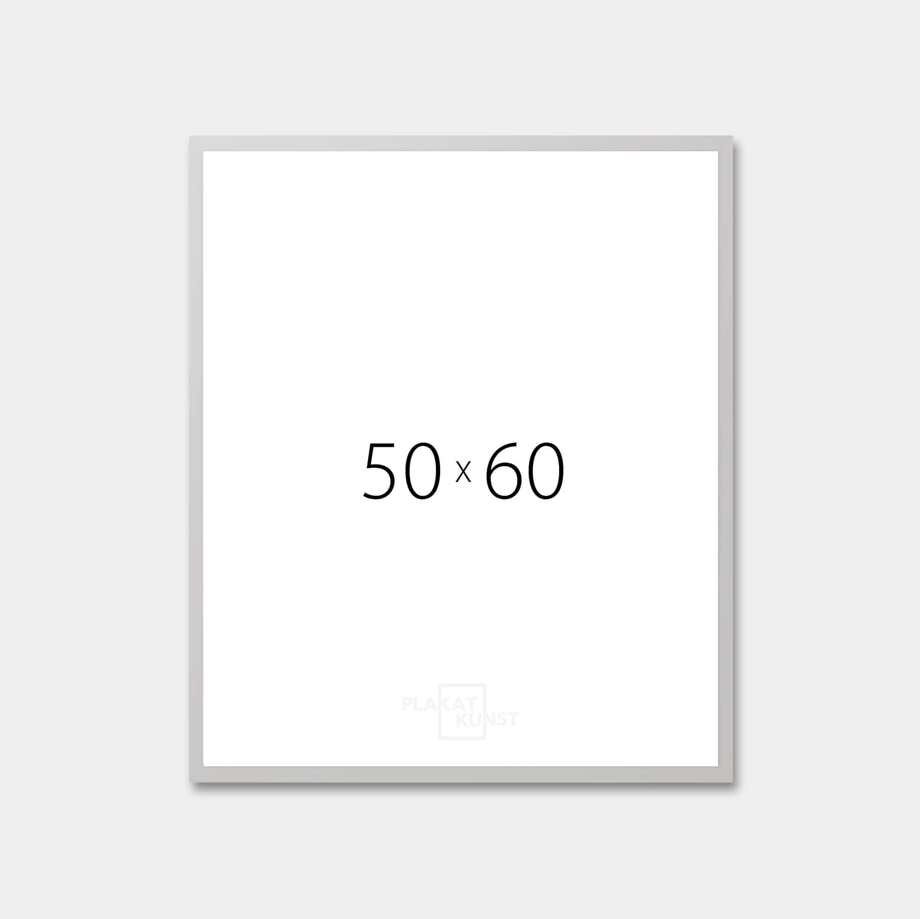 50x60 silver wooden poster frame - Narrow | PlakatKunst.com
