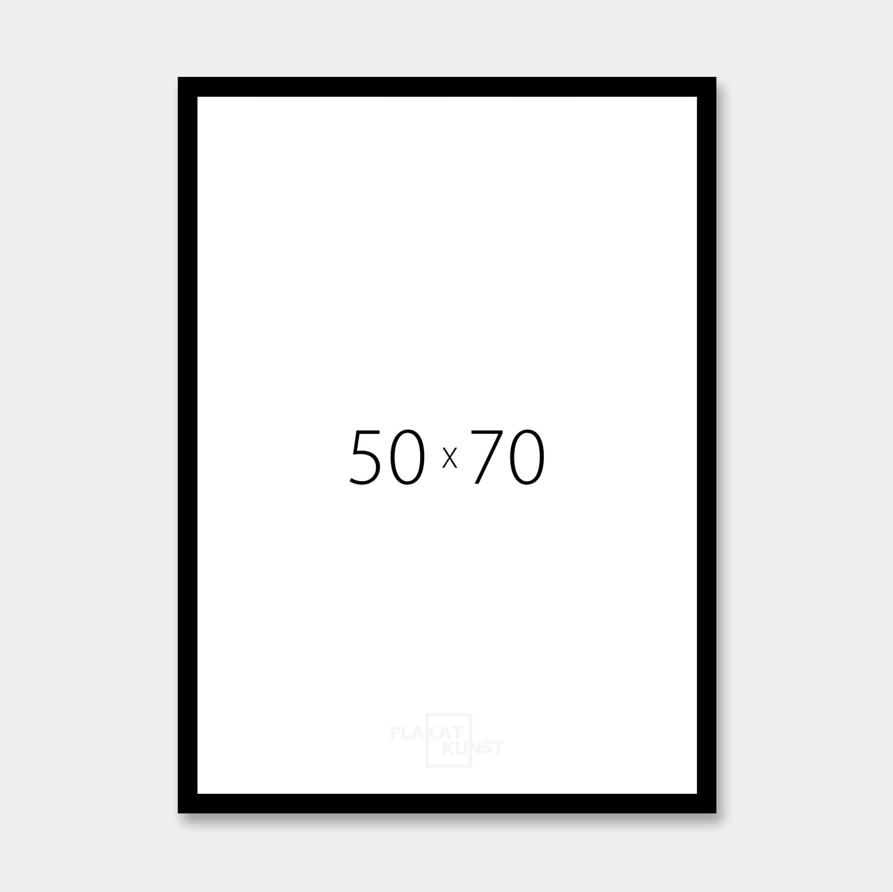 Black 50x70 wooden picture frame with structure | PlakatKunst.com