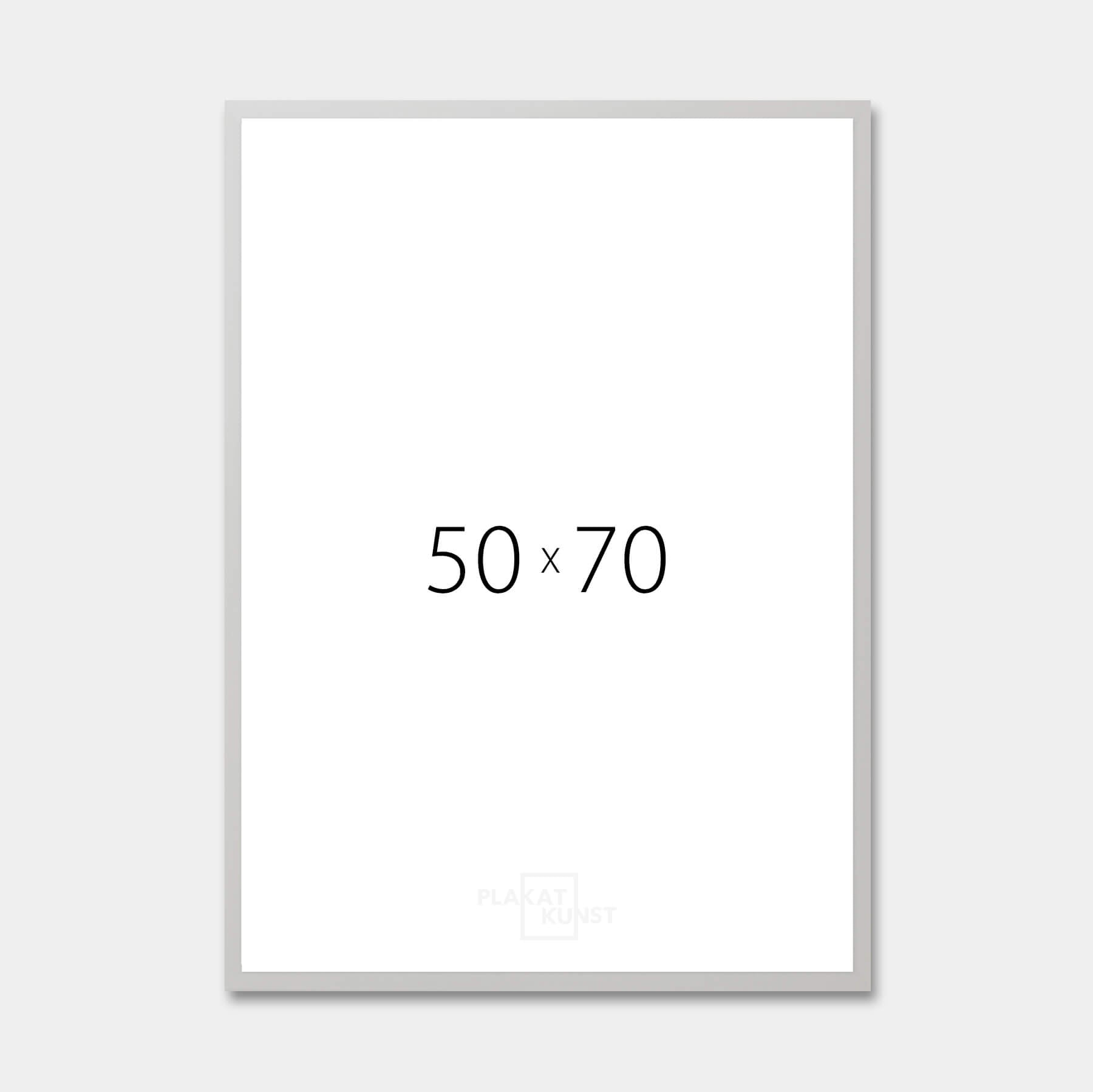 50x70 cm wooden silver frame - Narrow (15 mm) | PlakatKunst.com