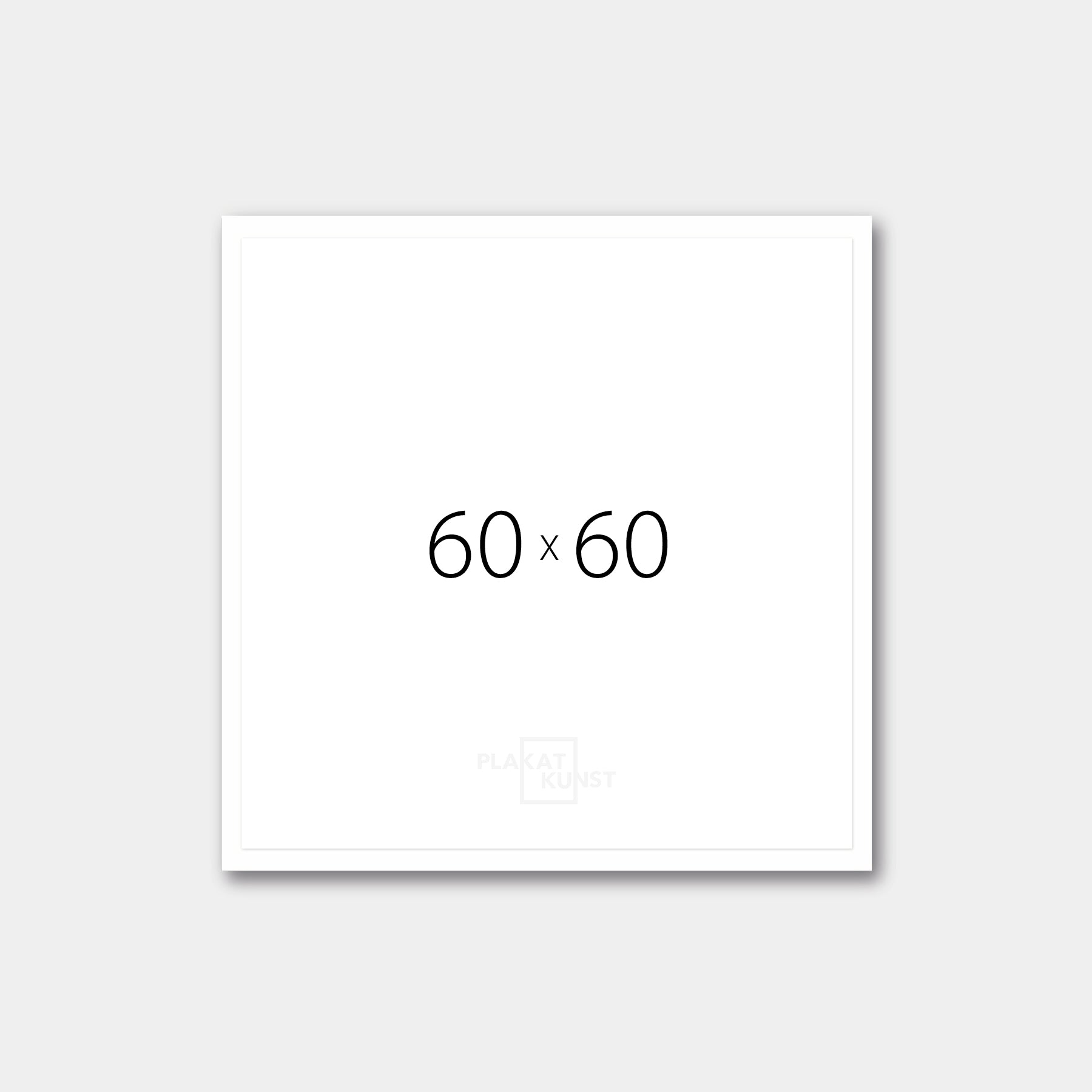 White wooden picture frame - 60×60 cm | PlakatKunst.com