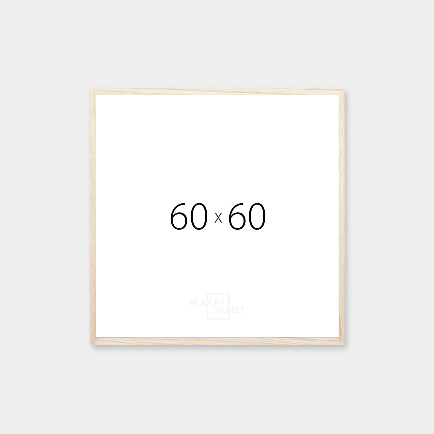 60×60 picture frame in light wood - 15x18 mm | PlakatKunst.com