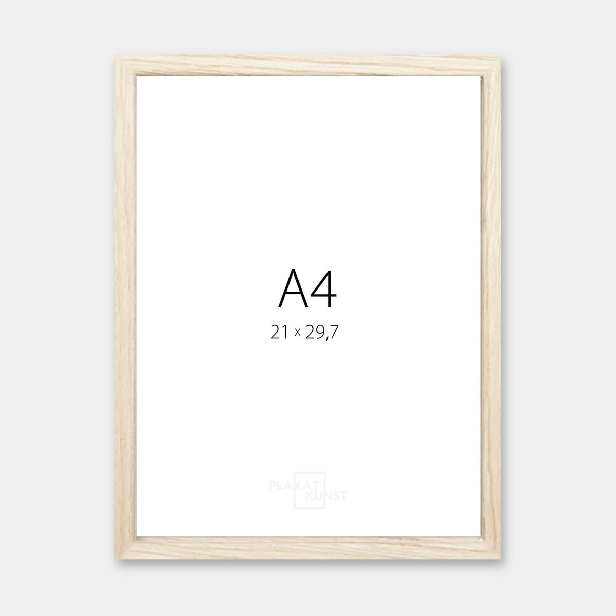 A4 frame in light oak - Narrow (15 mm) - 21×30 cm | PlakatKunst.com
