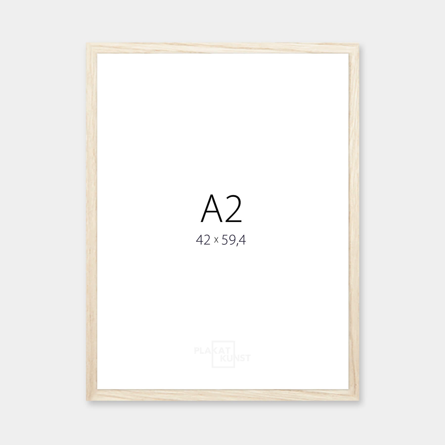 Light oak wooden frame - Narrow - A2 (42x60 cm) | PlakatKunst.com