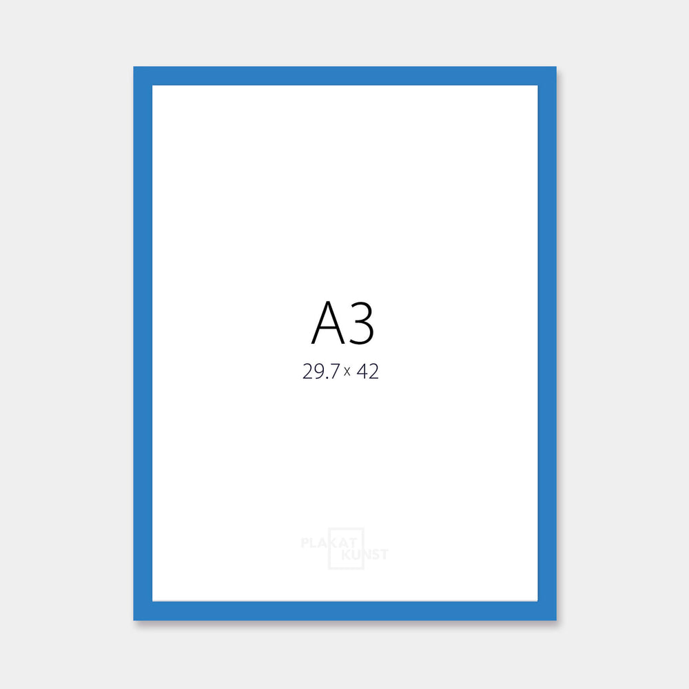 Glossy blue A3 (30x42) wooden picture frame | PlakatKunst.com