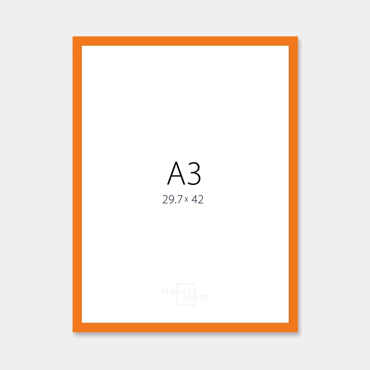 Orange glossy wooden A3 picture frame | PlakatKunst.com