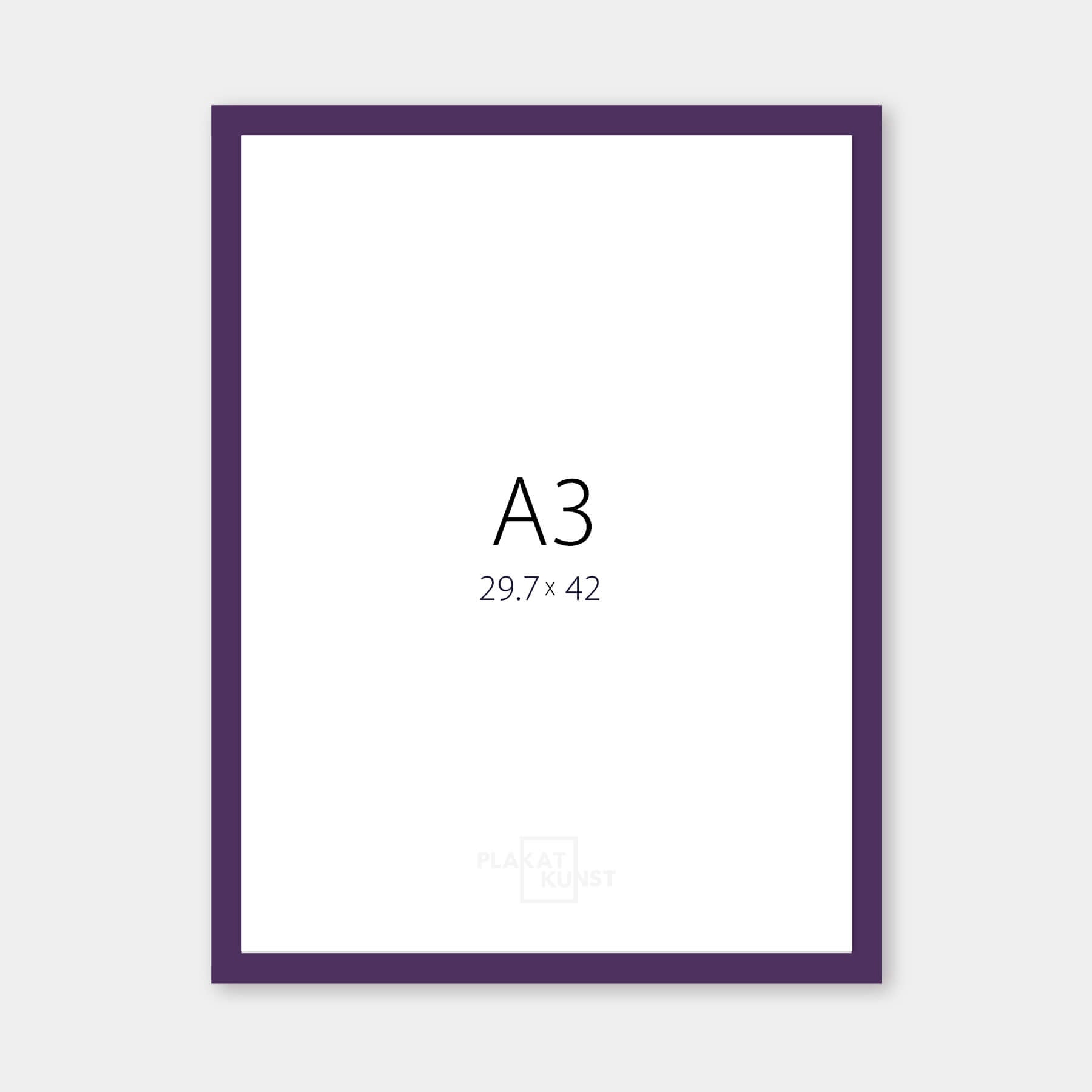 Dark purple A3 (30x42) wooden picture frame | PlakatKunst.com