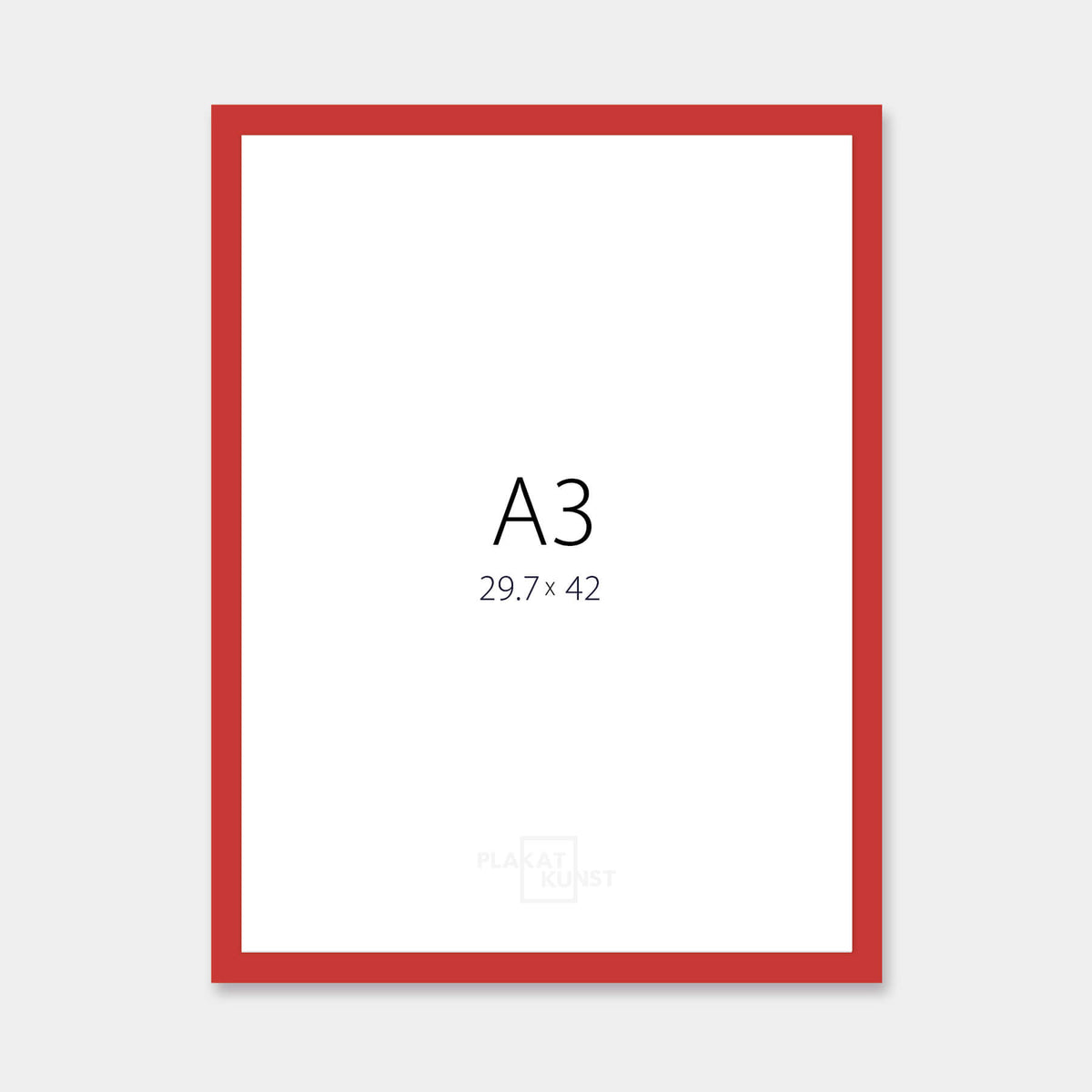 Matte red A3 wooden picture frame - 30×42 cm | PlakatKunst.com