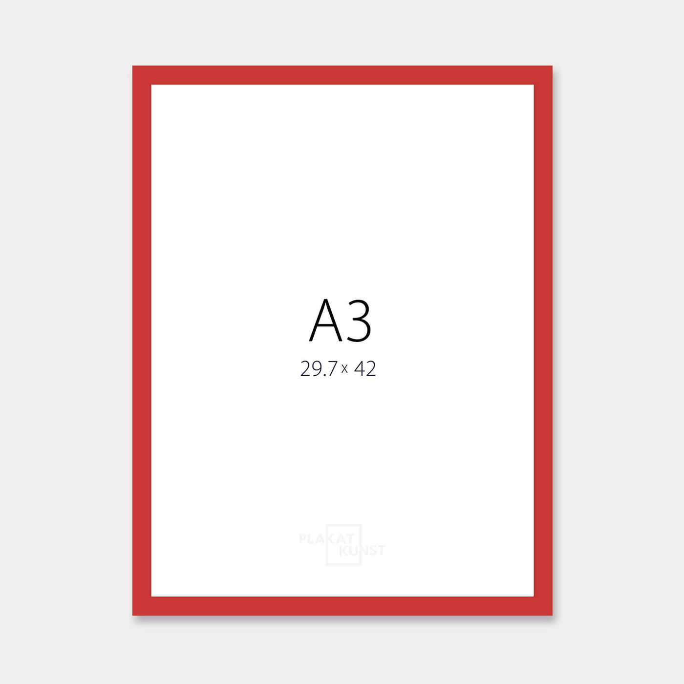 Matte red A3 wooden picture frame - 30×42 cm | PlakatKunst.com