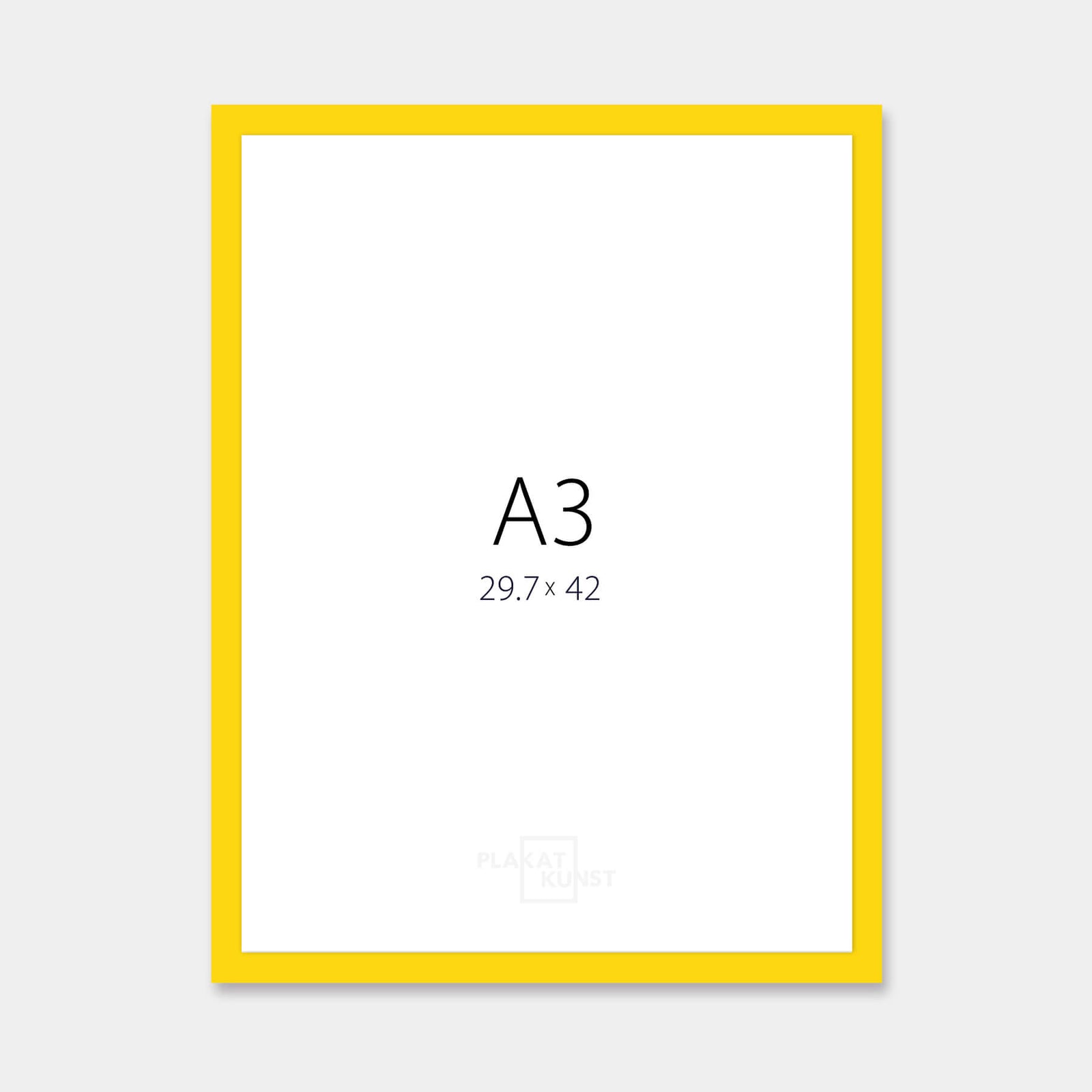 Matte yellow wooden picture frame - A3 (30×42 cm) | PlakatKunst.com