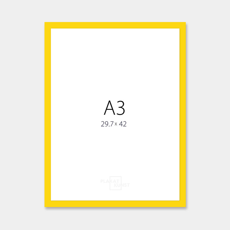 Matte yellow wooden picture frame - A3 (30×42 cm) | PlakatKunst.com