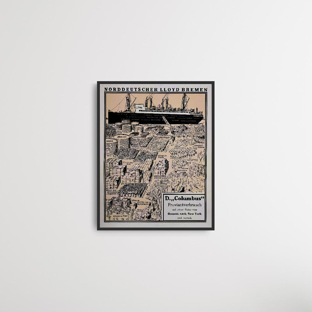 SS Columbus Bremen-New York | German Lithograph | PlakatKunst.com