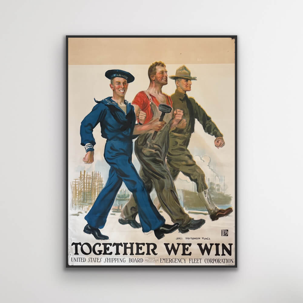 Together we win Original WW1 Vintage Poster | PlakatKunst.com