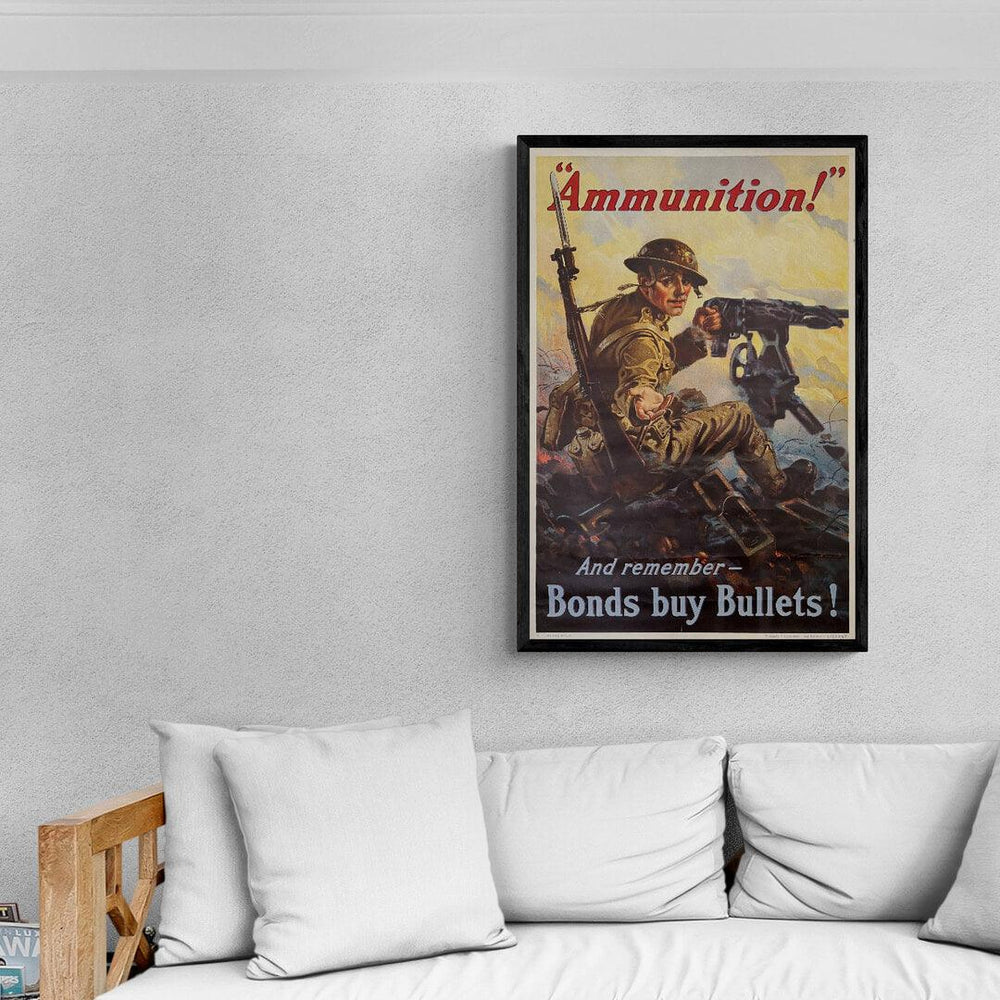Ammunition! Bonds buy bullets! | Original war poster | PlakatKunst