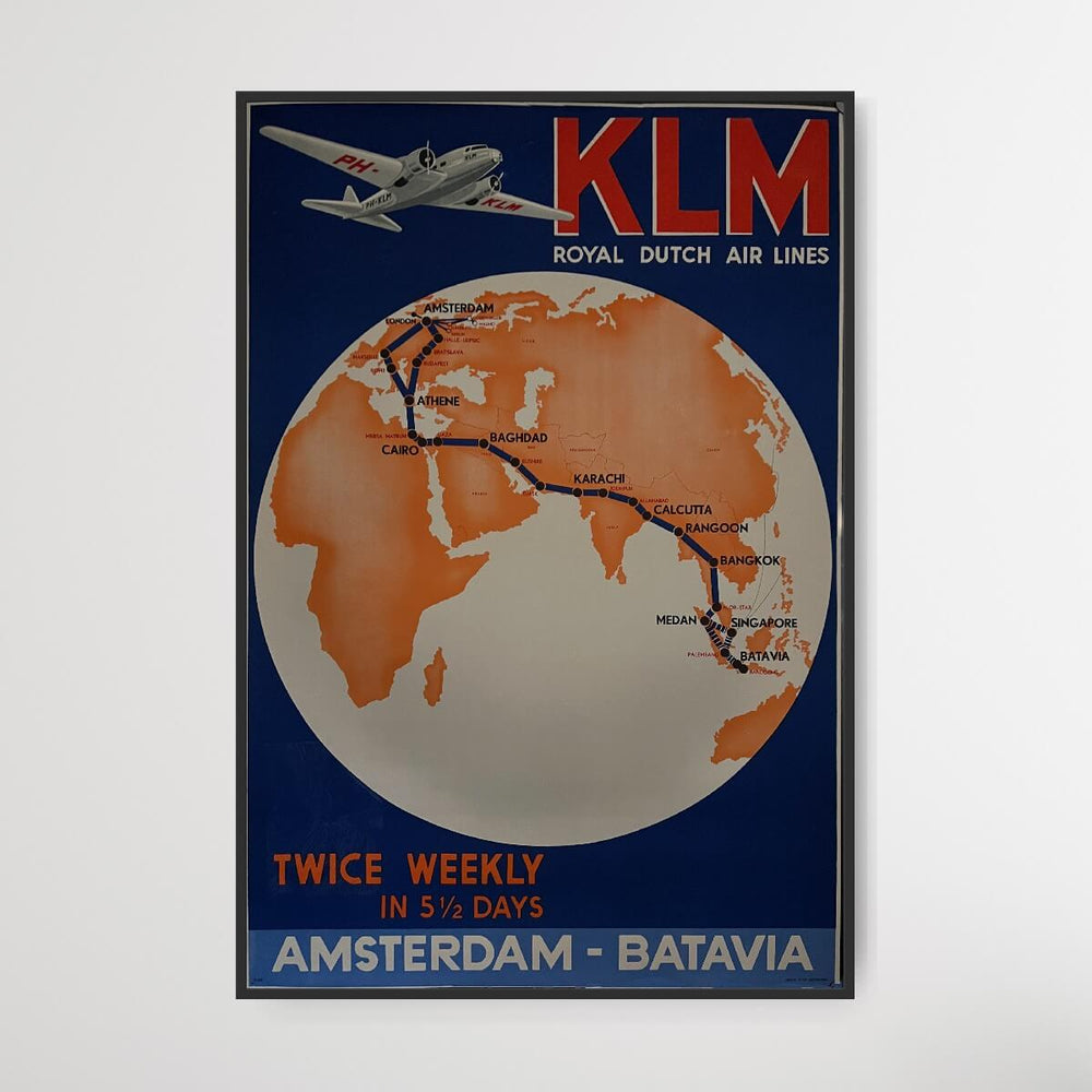Amsterdam - Batavia | KLM | Original vintage poster | PlakatKunst