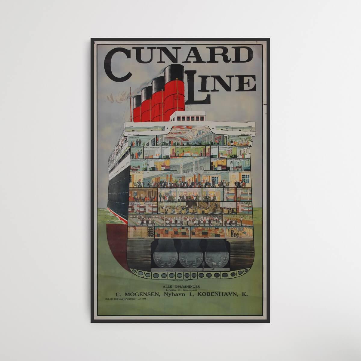 Cunard Line - Copenhagen | Original vintage poster | PlakatKunst