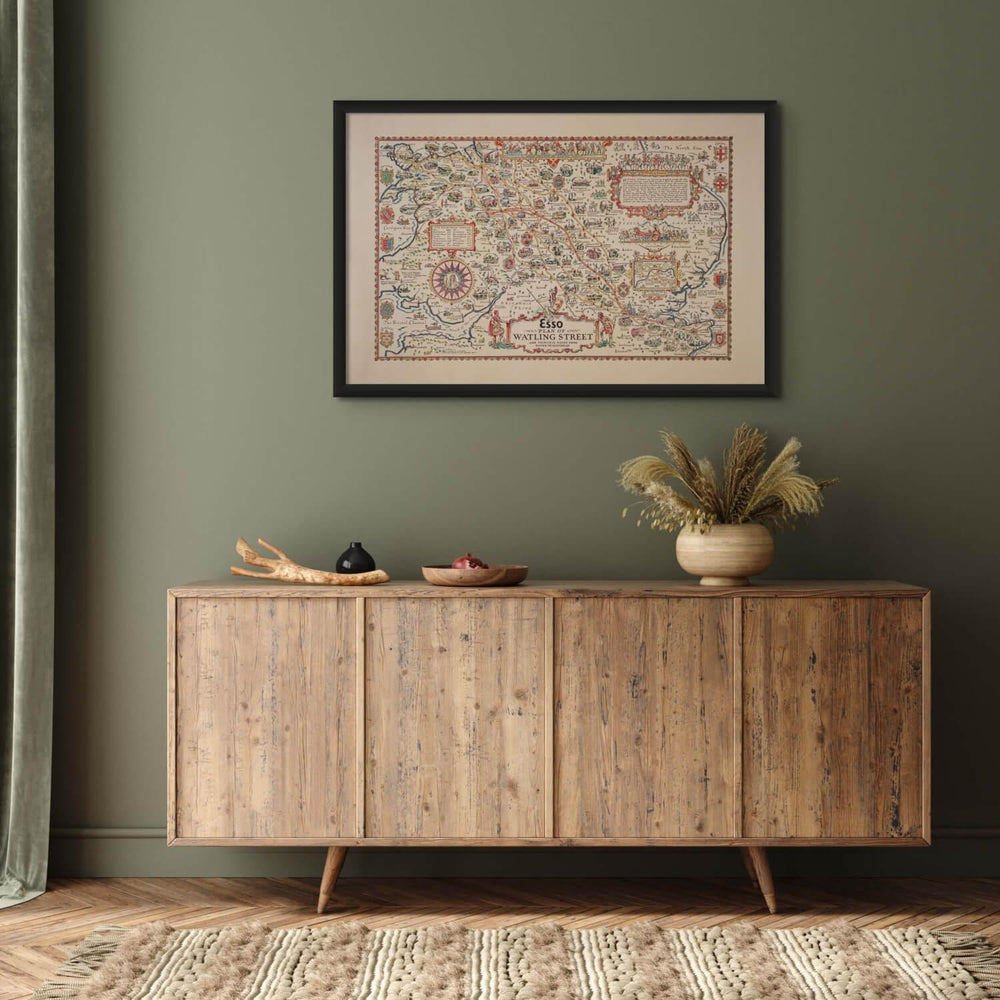 Esso - Plan of Watling Street | Old, original map | PlakatKunst