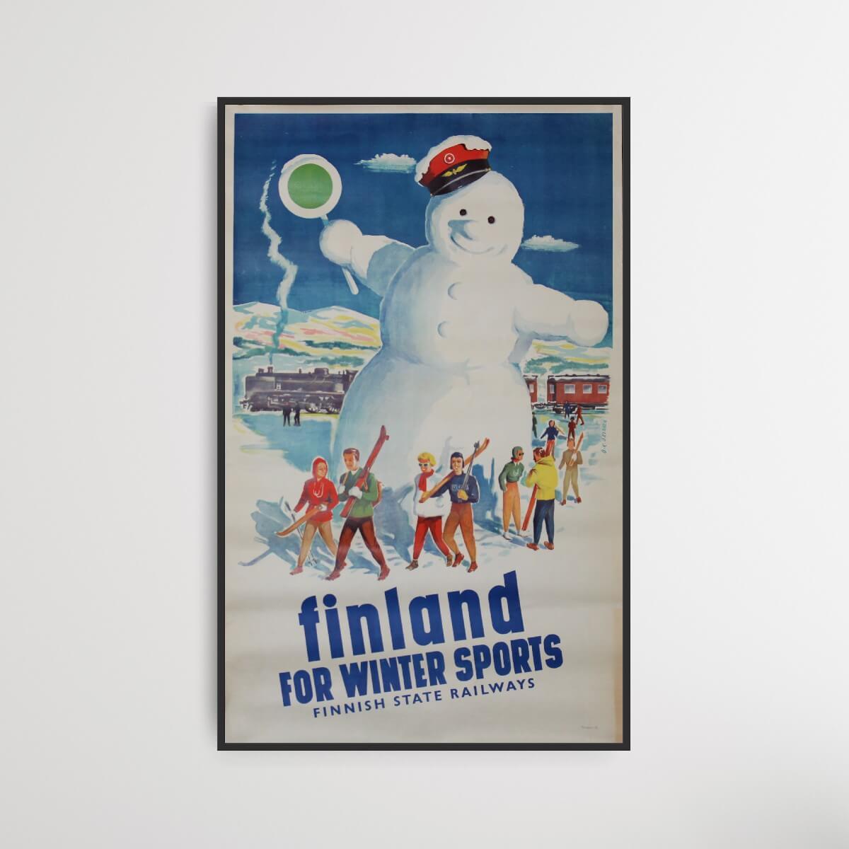 Finland for Winter Sports | Originalt vintage poster | PlakatKunst