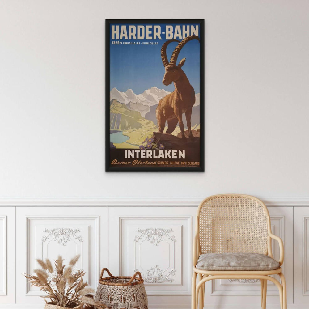Interlaken - Harder-Bahn | Original vintage lithograph | PlakatKunst