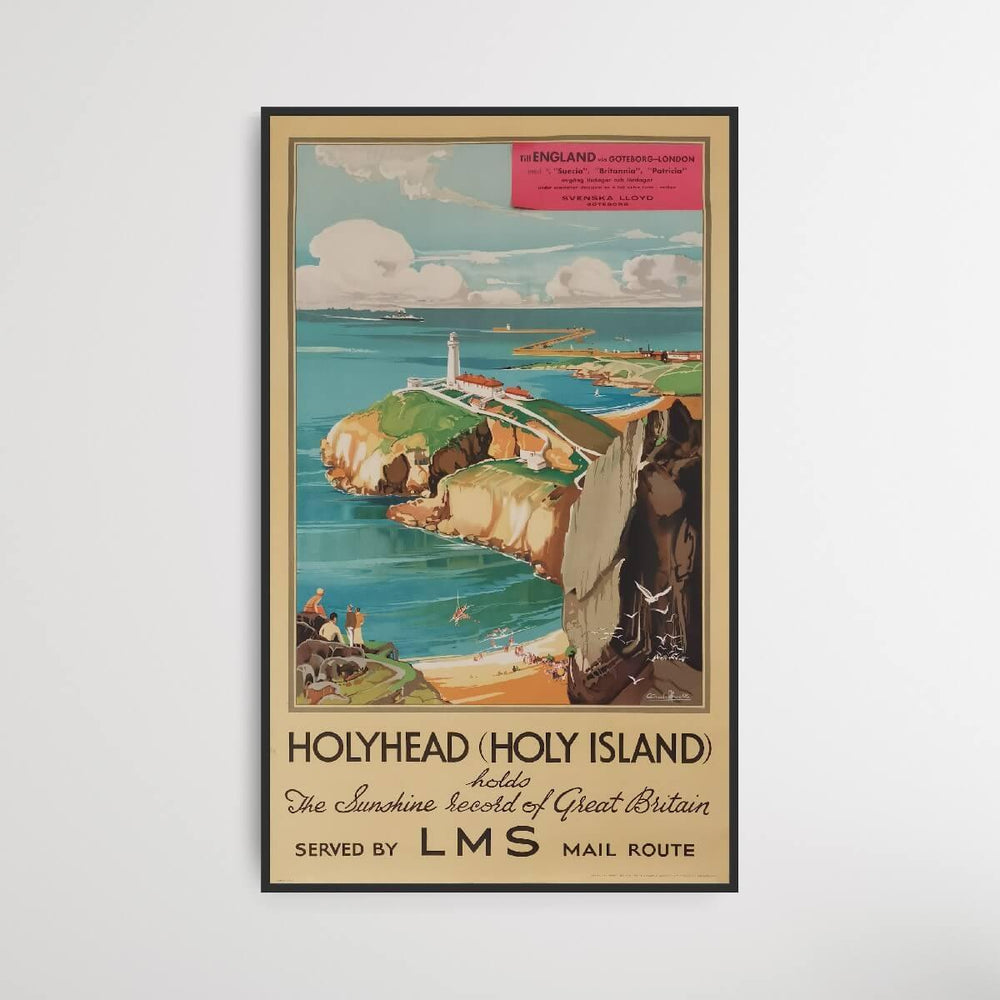 Holyhead - Holy Island (Wales) | Original vintage lithograph | PlakatKunst