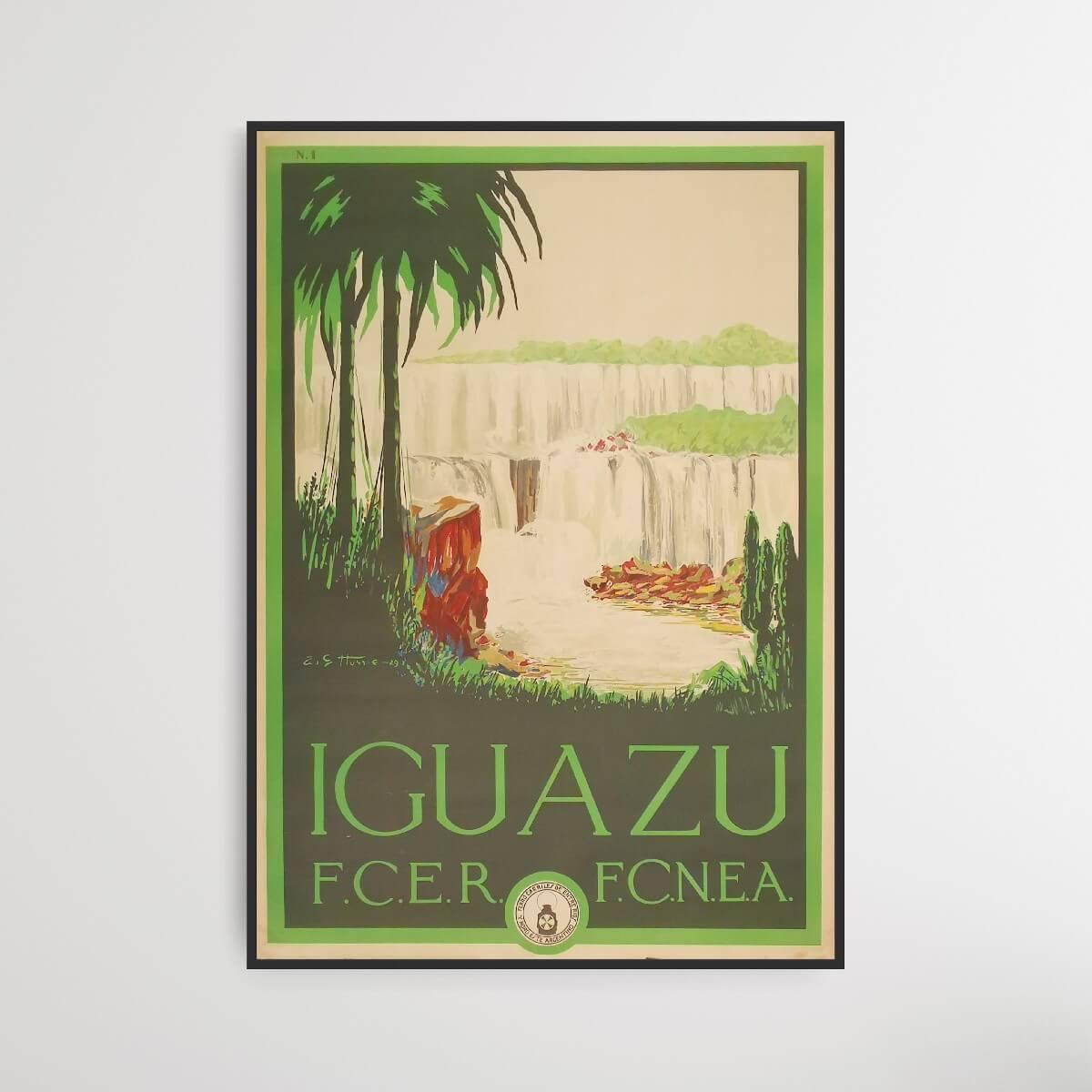 Iguazú waterfalls | Original vintage lithograph | PlakatKunst