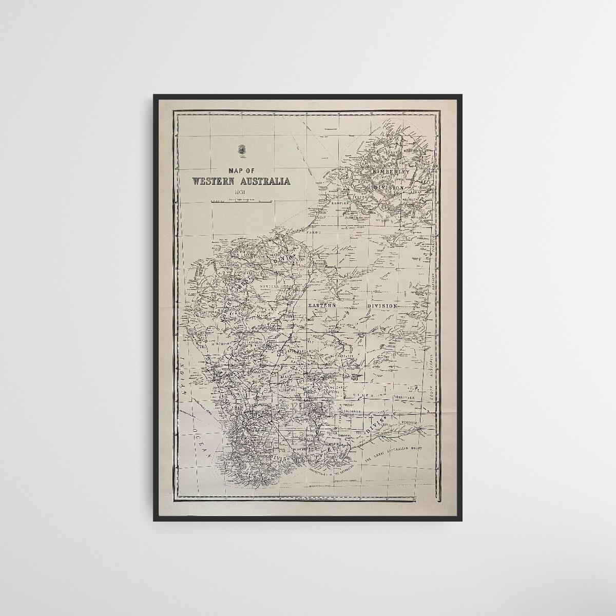 Map of Western Australia | Original Australian map | PlakatKunst