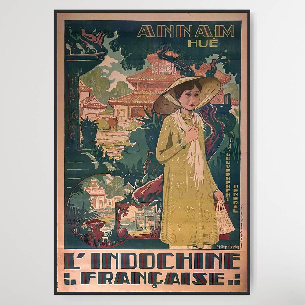 Hué, Annam - French Indochina | Original vintage lithograph | PlakatKunst