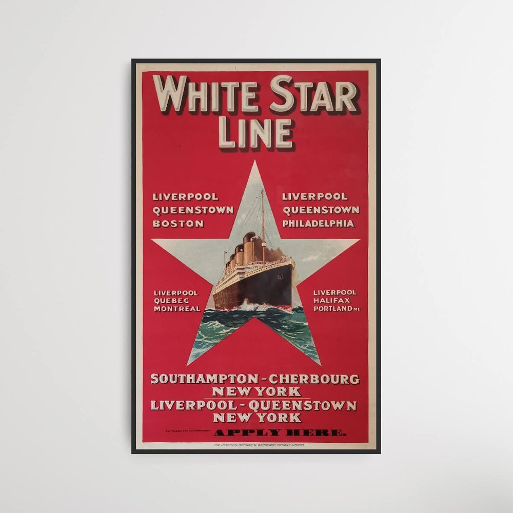 White Star Line - Liverpool to NYC | Original | PlakatKunst.com